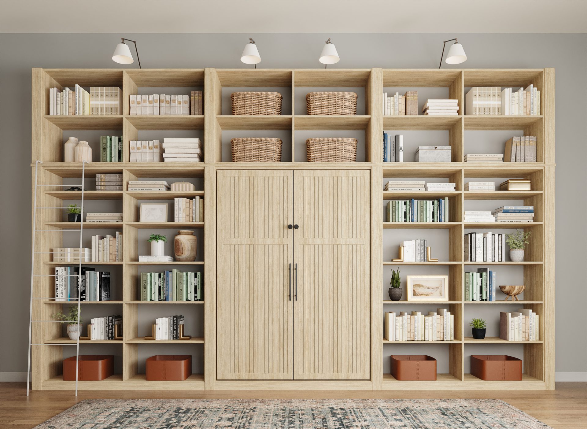 Murphy Bed | Built-In Library Shelves | Inspired Closets - Custom ...